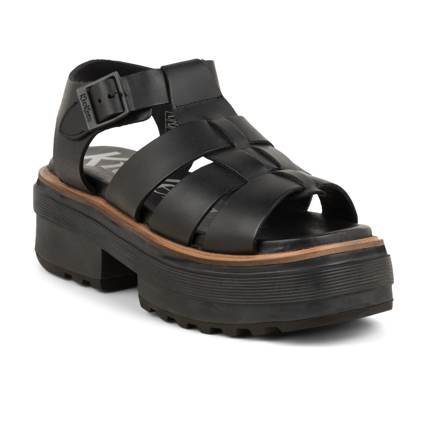 Sandales KICK HERO KICKERS Noir Femme | Bessec Chaussures