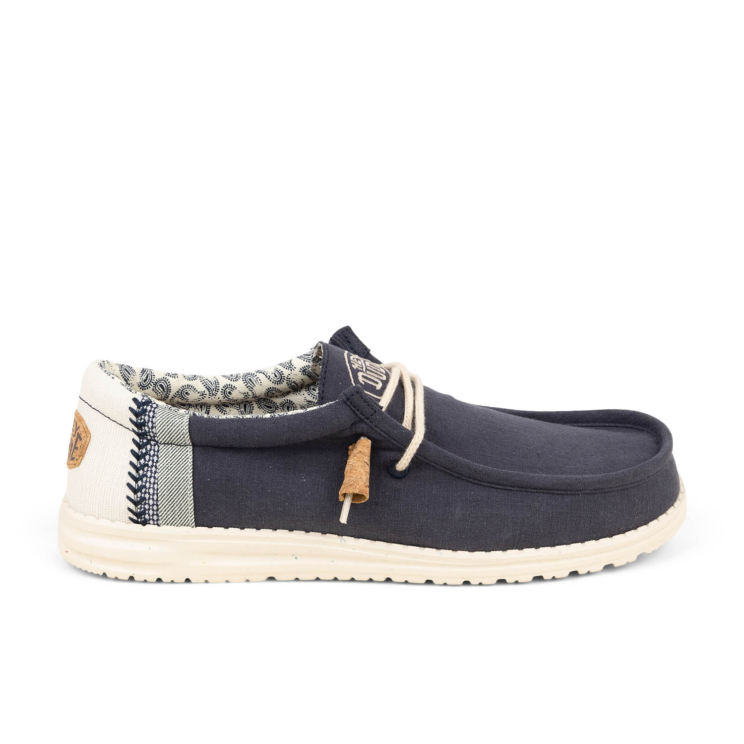 Baskets WALLY LINE UP NATURAL DUDE Bleu Homme - Bessec Chaussures